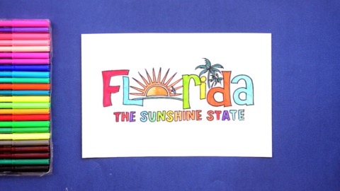 How to draw Florida (The Sunshine State) Poster